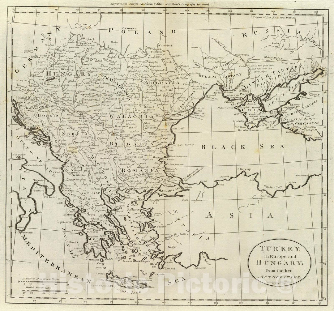 Historic Map : 1796 Turkey, in Europe and Hungary. - Vintage Wall Art ...