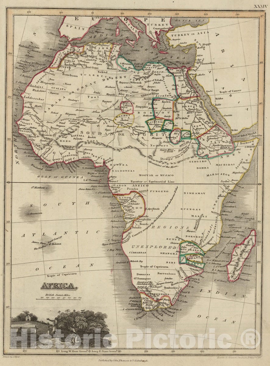 Historic Map : 1824 Africa : Vintage Wall Art – Historic Pictoric