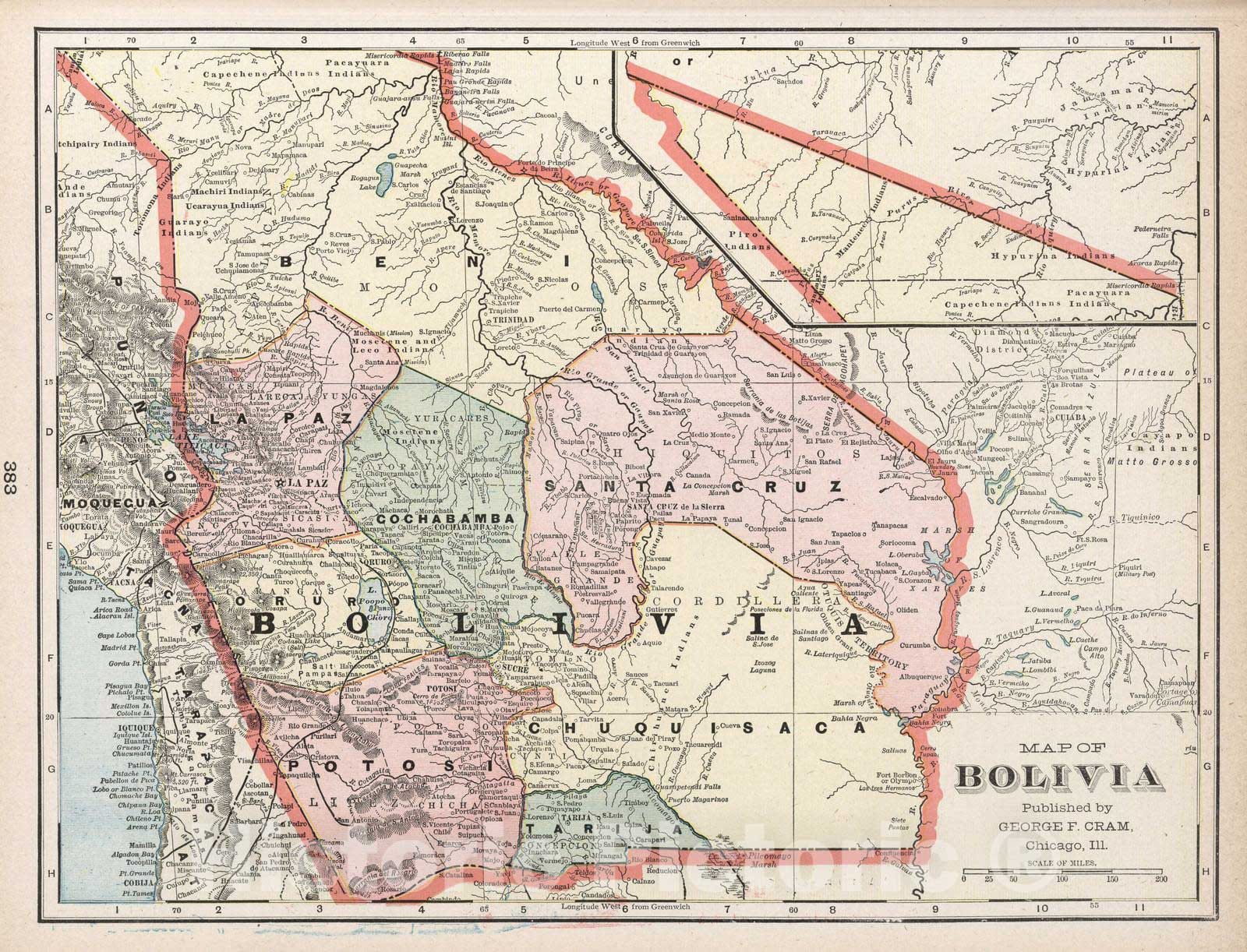 Historic Map - 1901 Map of Bolivia, Atlas - Vintage Wall Art – Historic ...