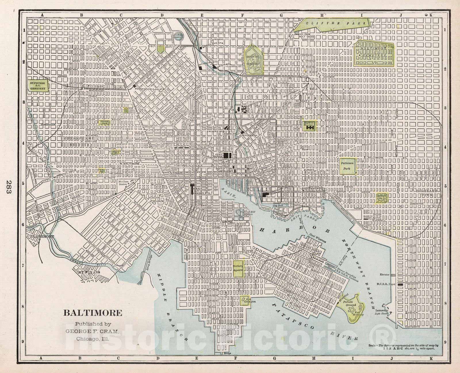 Historic Map - 1901 Baltimore - Vintage Wall Art - Historic Pictoric