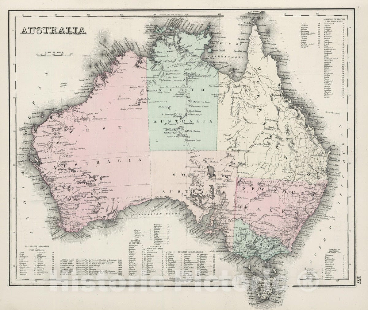 Historic Map : 1878 Australia. - Vintage Wall Art – Historic Pictoric