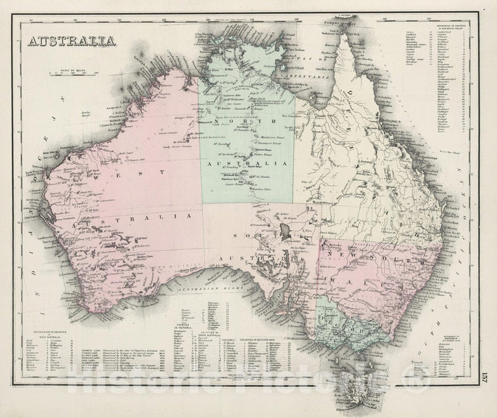 Historic Map : 1878 Australia. - Vintage Wall Art – Historic Pictoric