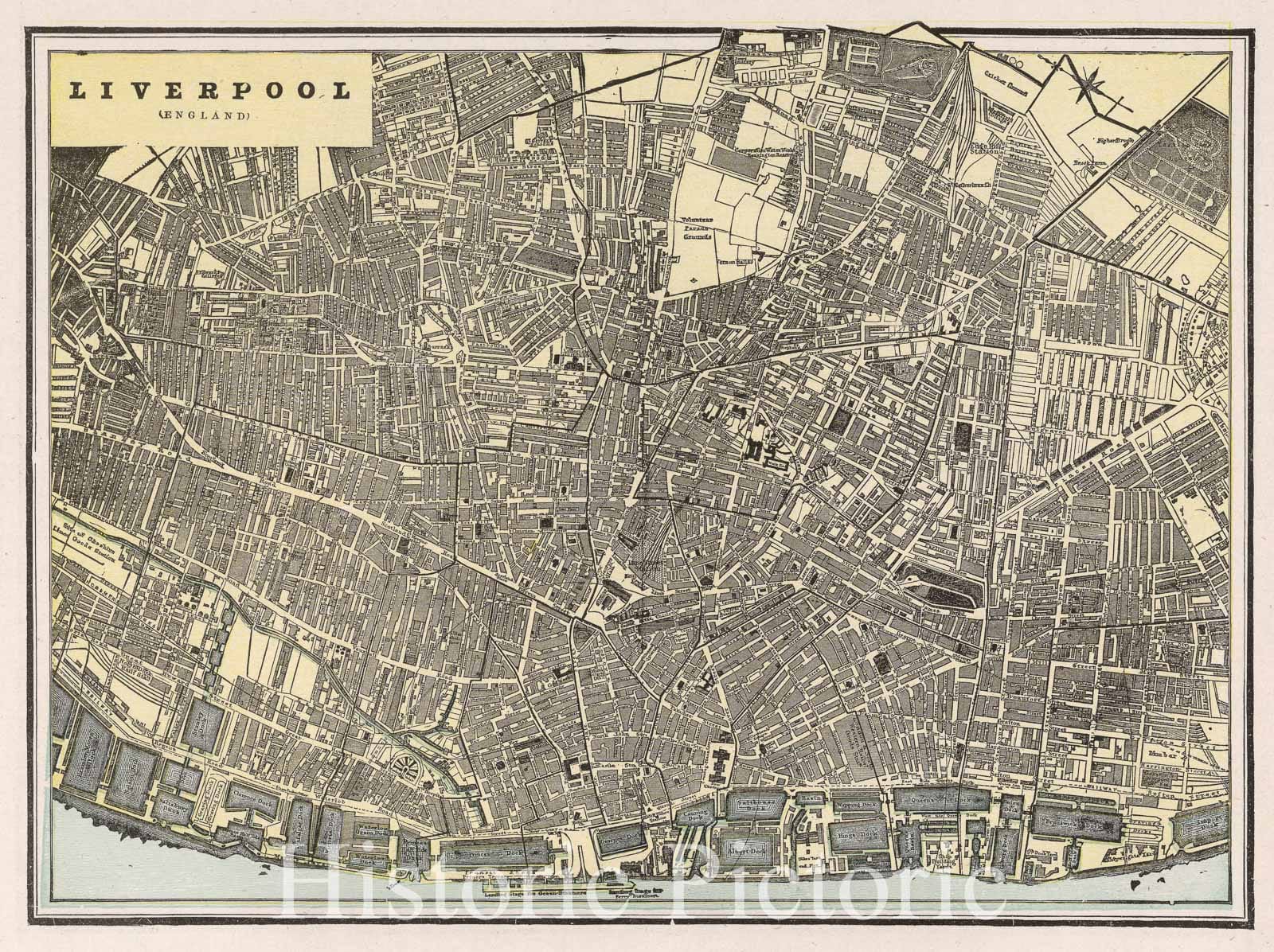 Historic Wall Map : 1901 Liverpool, England - Vintage Wall Art ...