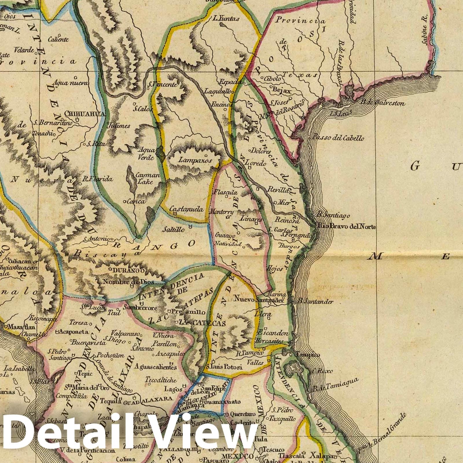 Historic Map : 1814 Mexico or New Spain. - Vintage Wall Art – Historic ...