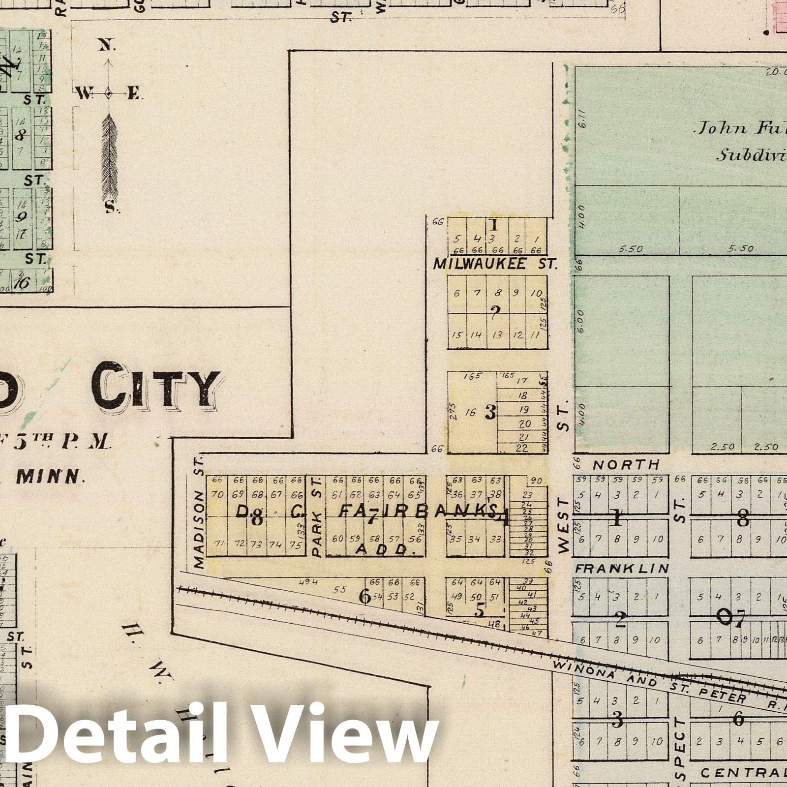 Historic Map : 1874 Map of Winnebago City; Map of Blue Earth City; Map ...