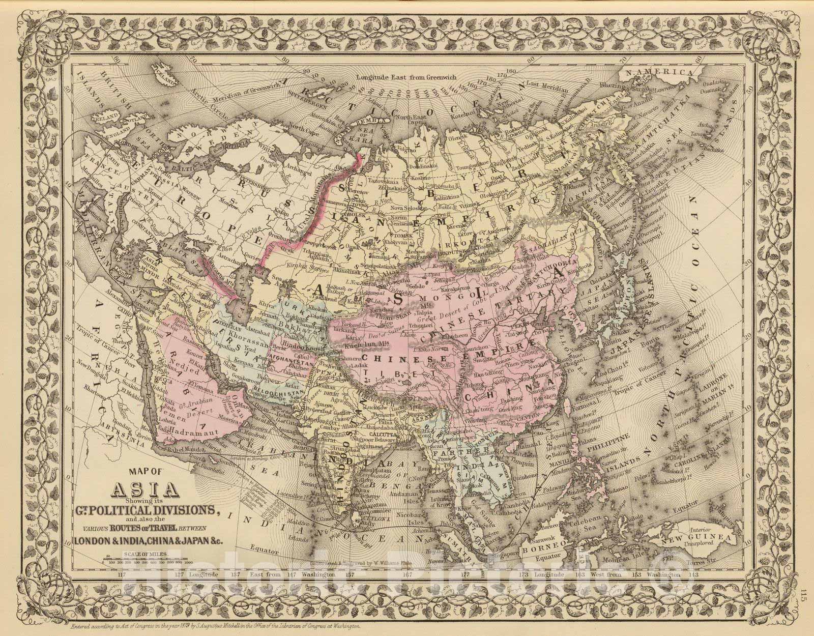 Historic Map : 1880 Asia. v3 - Vintage Wall Art – Historic Pictoric