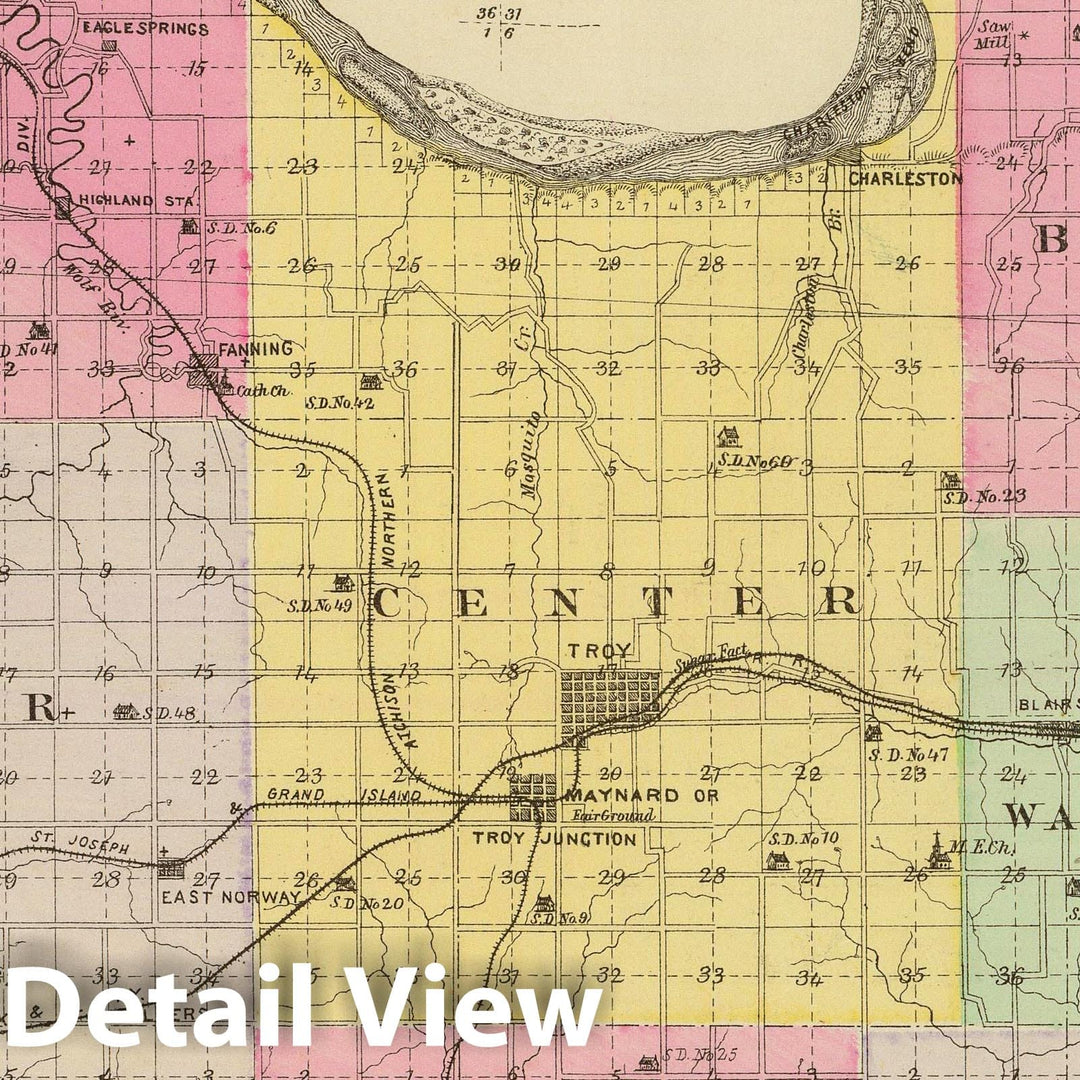 Historic Map : 1887 Doniphan Co, Kansas. - Vintage Wall Art – Historic ...
