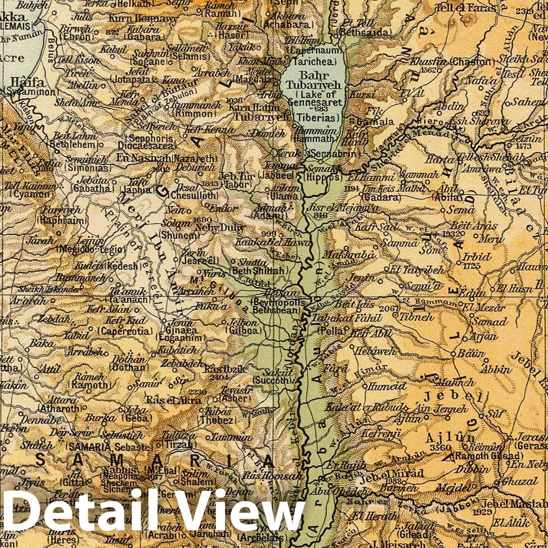Historic Map : 1895 Palestine. - Vintage Wall Art – Historic Pictoric