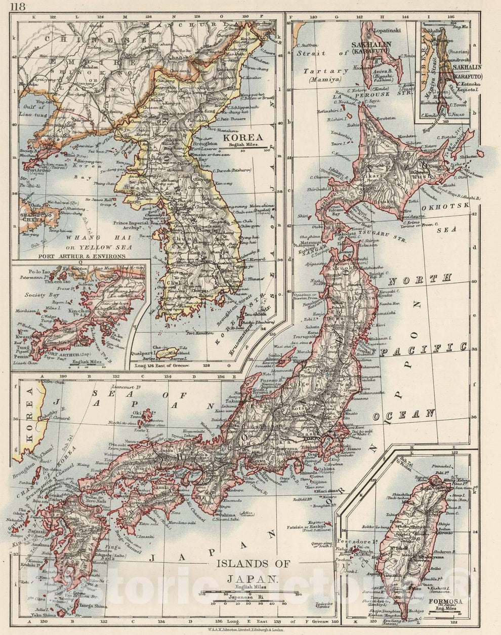 Historic Map : 1906 Islands of Japan. Korea. Formosa. - Vintage Wall A ...