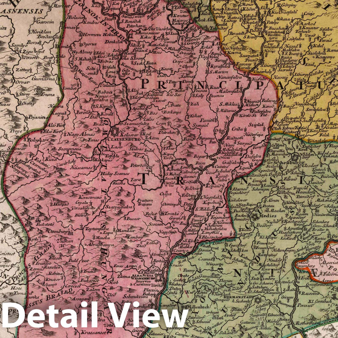 Historic Map : Romania, Transylvania (Romania) 1788 Principatus Transi ...