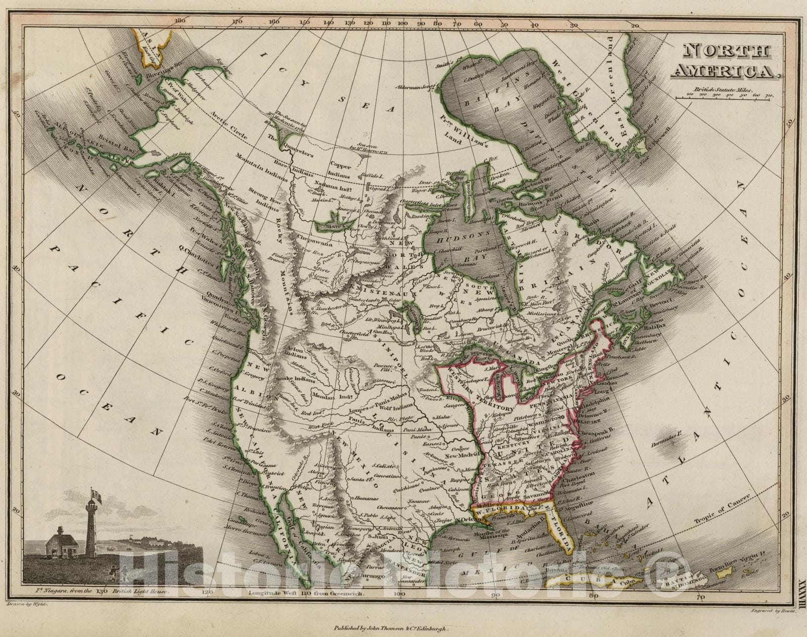 Historic Map : 1824 North America : Vintage Wall Art – Historic Pictoric