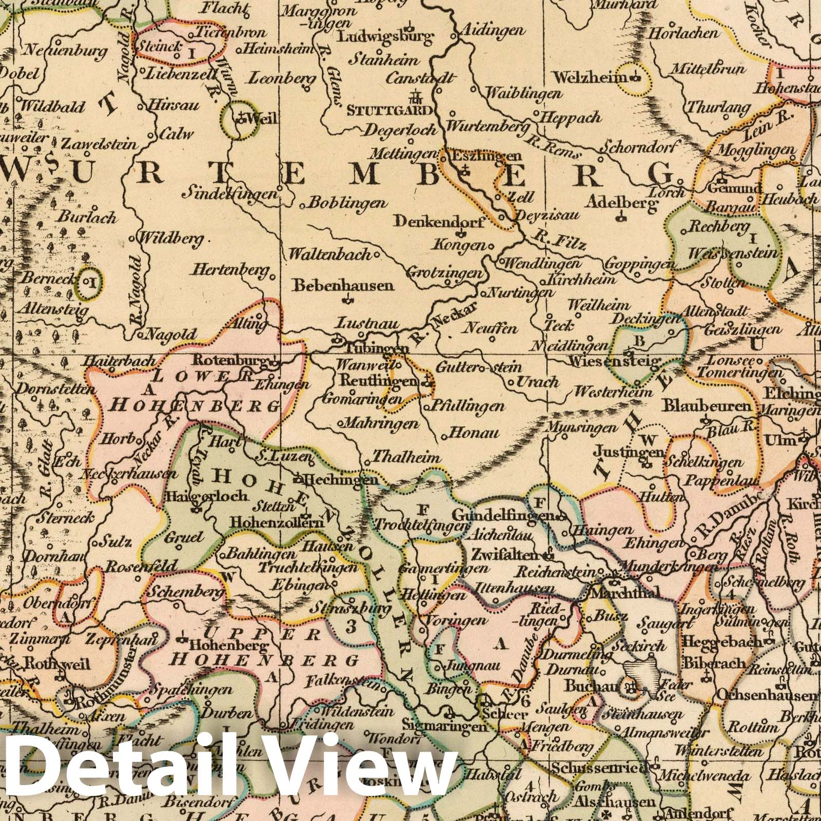 Historic Map : 1802 Swabia (Southern Germany). v2 - Vintage Wall Art ...