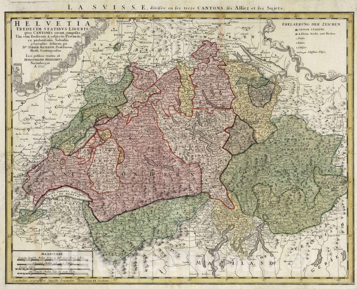 Historic Map : 1751 Helvetia. - Vintage Wall Art – Historic Pictoric