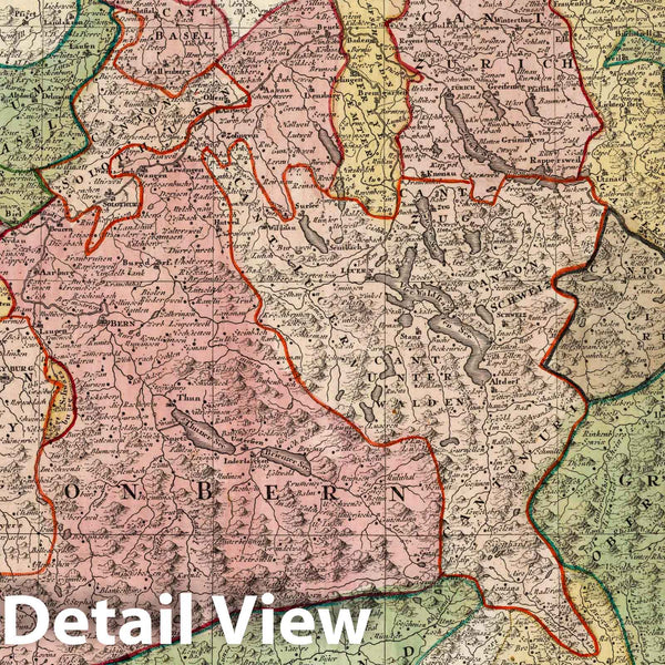 Historic Map : 1751 Helvetia. - Vintage Wall Art - Historic Pictoric