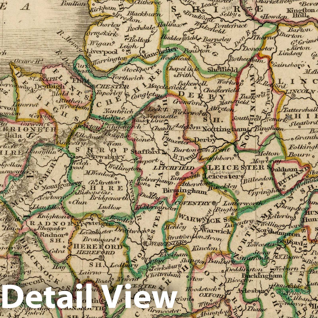 Historic Wall Map : 1824 England and Wales - Vintage Wall Art ...