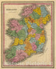 Historic Wall Map : 1845 Ireland. v2 - Vintage Wall Art - Historic Pictoric