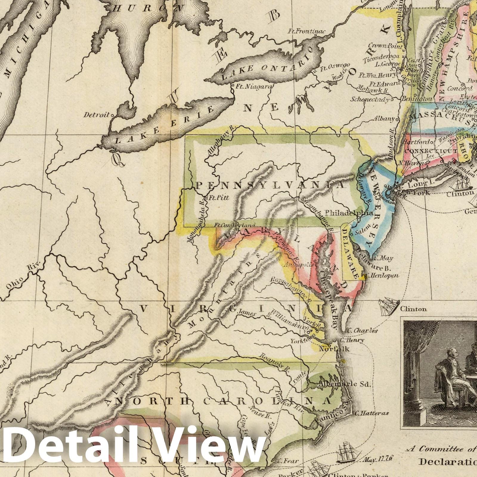 Historic Wall Map : School Atlas - Seventh Map or Map Of 1776 - Vintag ...