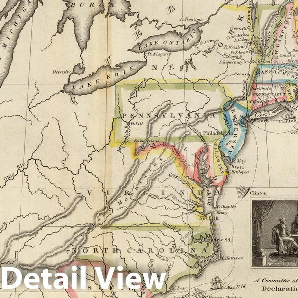 Historic Wall Map : School Atlas - Seventh Map or Map Of 1776 - Vintag ...
