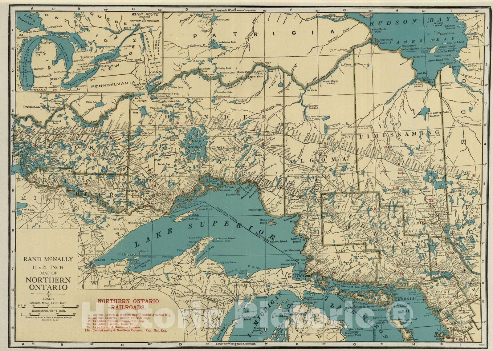 Historic Map : 1924 Ontario. v1 - Vintage Wall Art – Historic Pictoric