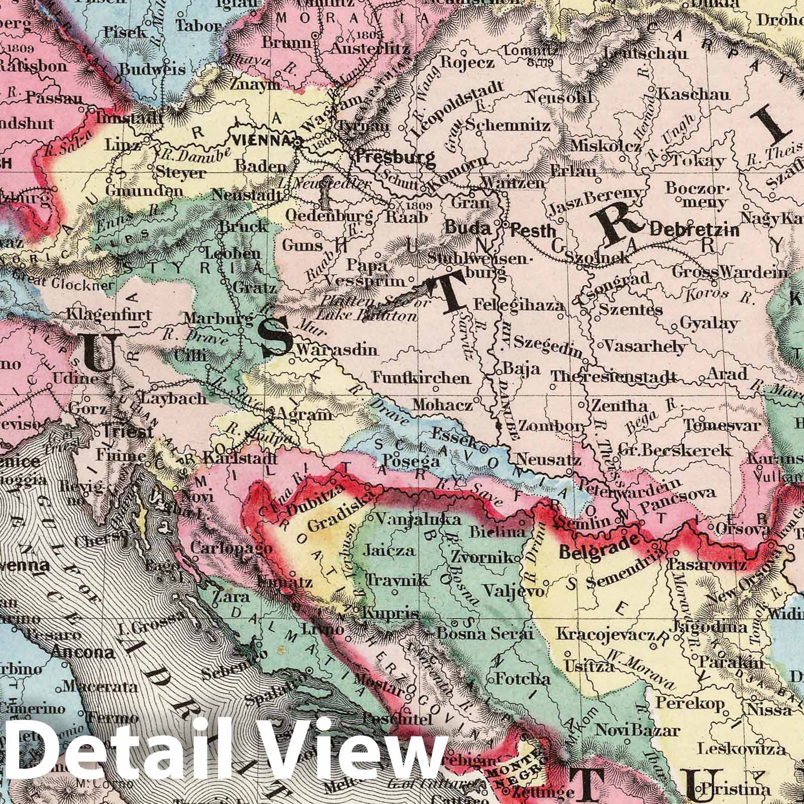 Historic Map : 1858 Central Europe. - Vintage Wall Art – Historic Pictoric