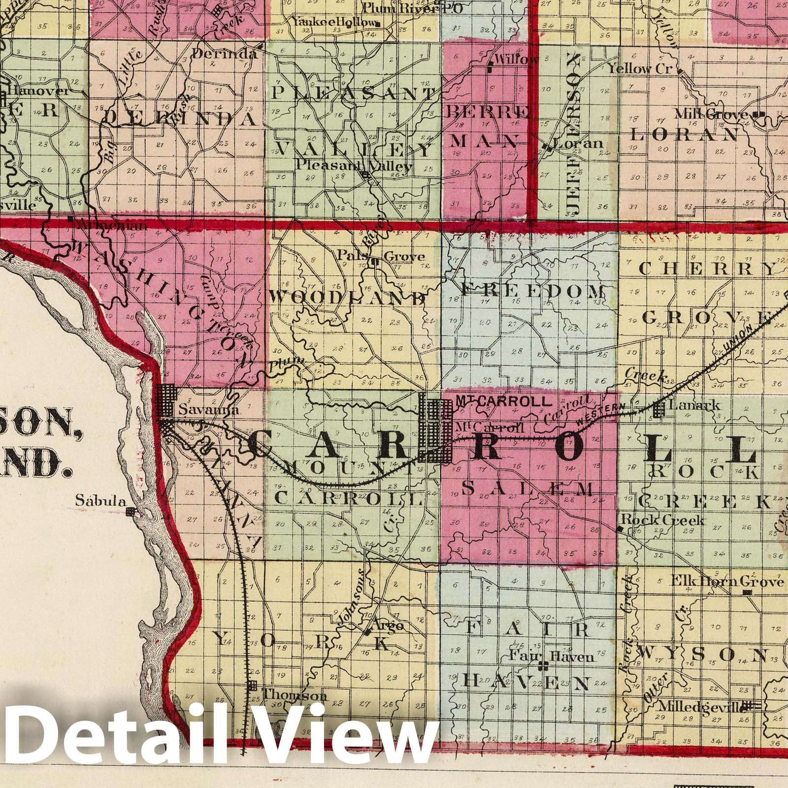 Historic Map : National Atlas - 1872 Atlas of Illinois, Counties of Jo ...