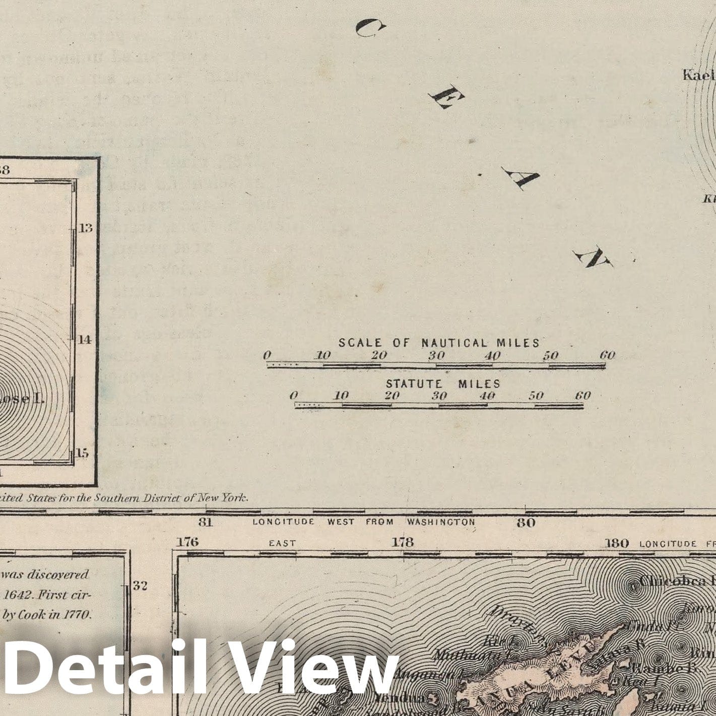 Historic Map - World Atlas - 1874 Hawaii, New Zealand, Fiji,Tonga, Sam ...