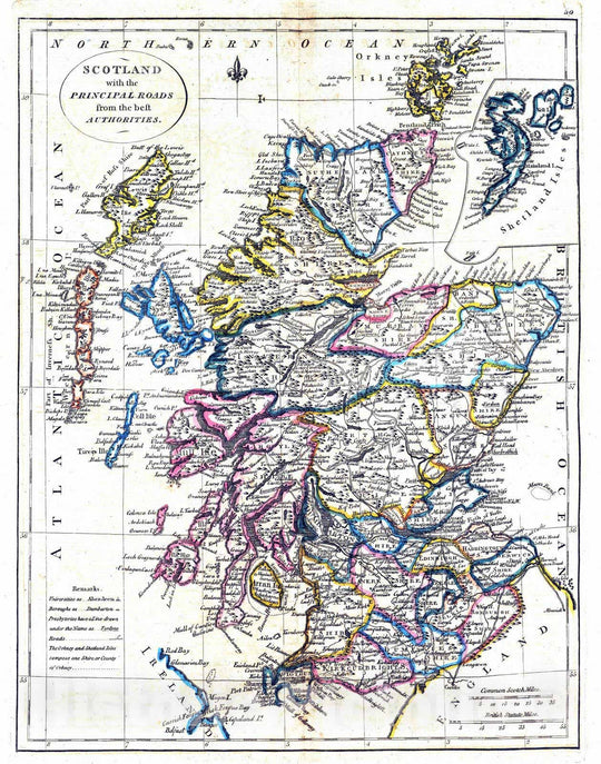 Historic Map : 1814 Scotland. - Vintage Wall Art – Historic Pictoric