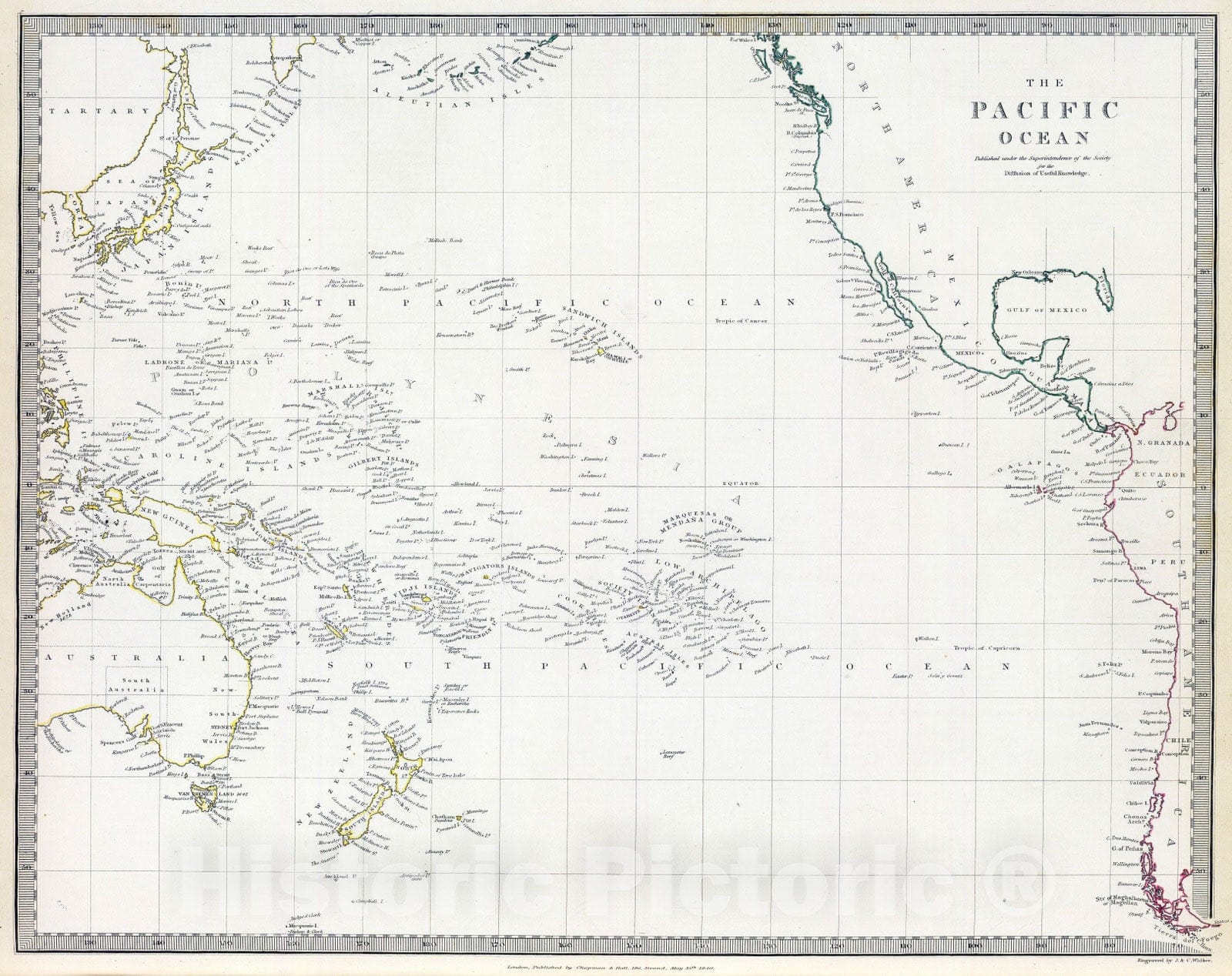 Historic Map : 1840 The Pacific Ocean : Vintage Wall Art – Historic ...