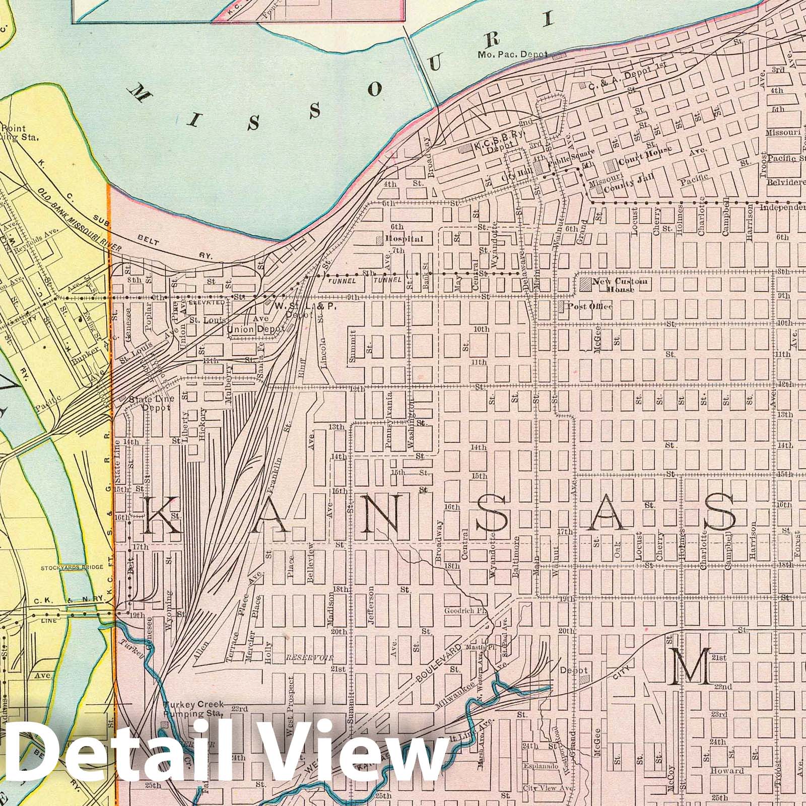 Historic Map : 1897 Kansas City. - Vintage Wall Art – Historic Pictoric