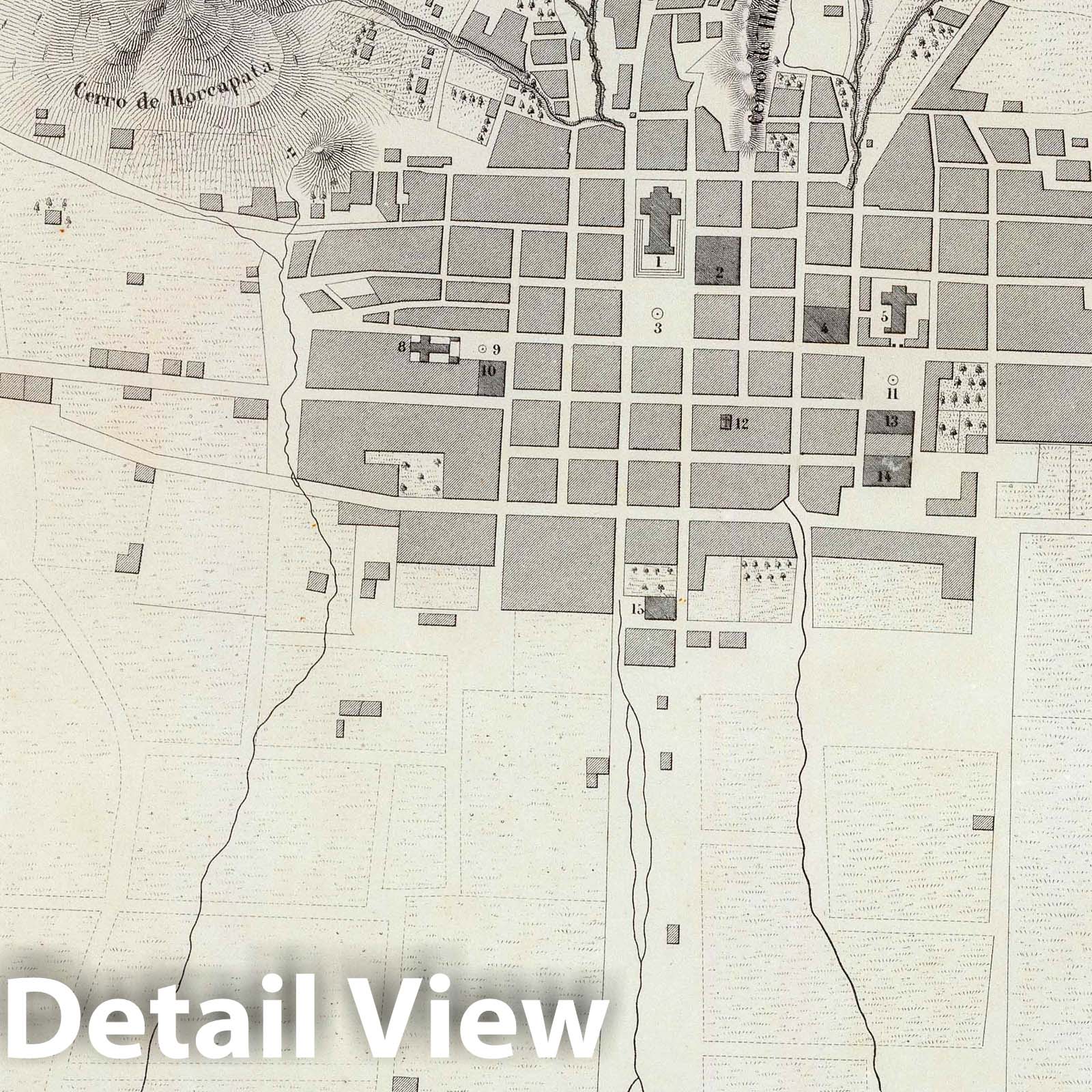 Historic Map : Peru , Puno (Peru), 1865 Plano topografico, Ciudad de P ...