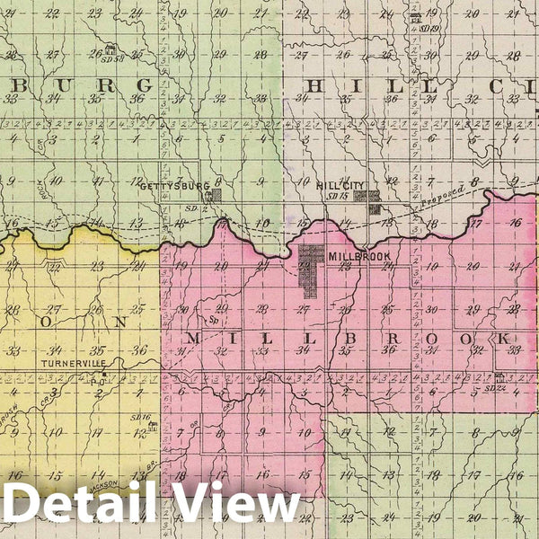 Historic Map : Kansas, 1887 Graham Co, Kansas. , Vintage Wall Art ...