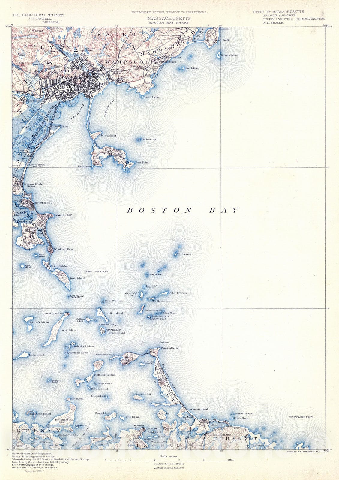 Historic Map : 1890 38. Boston Bay sheet. - Vintage Wall Art – Historic ...