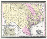Historic Wall Map : Texas, 1849 Map of Texas , Vintage Wall Art ...