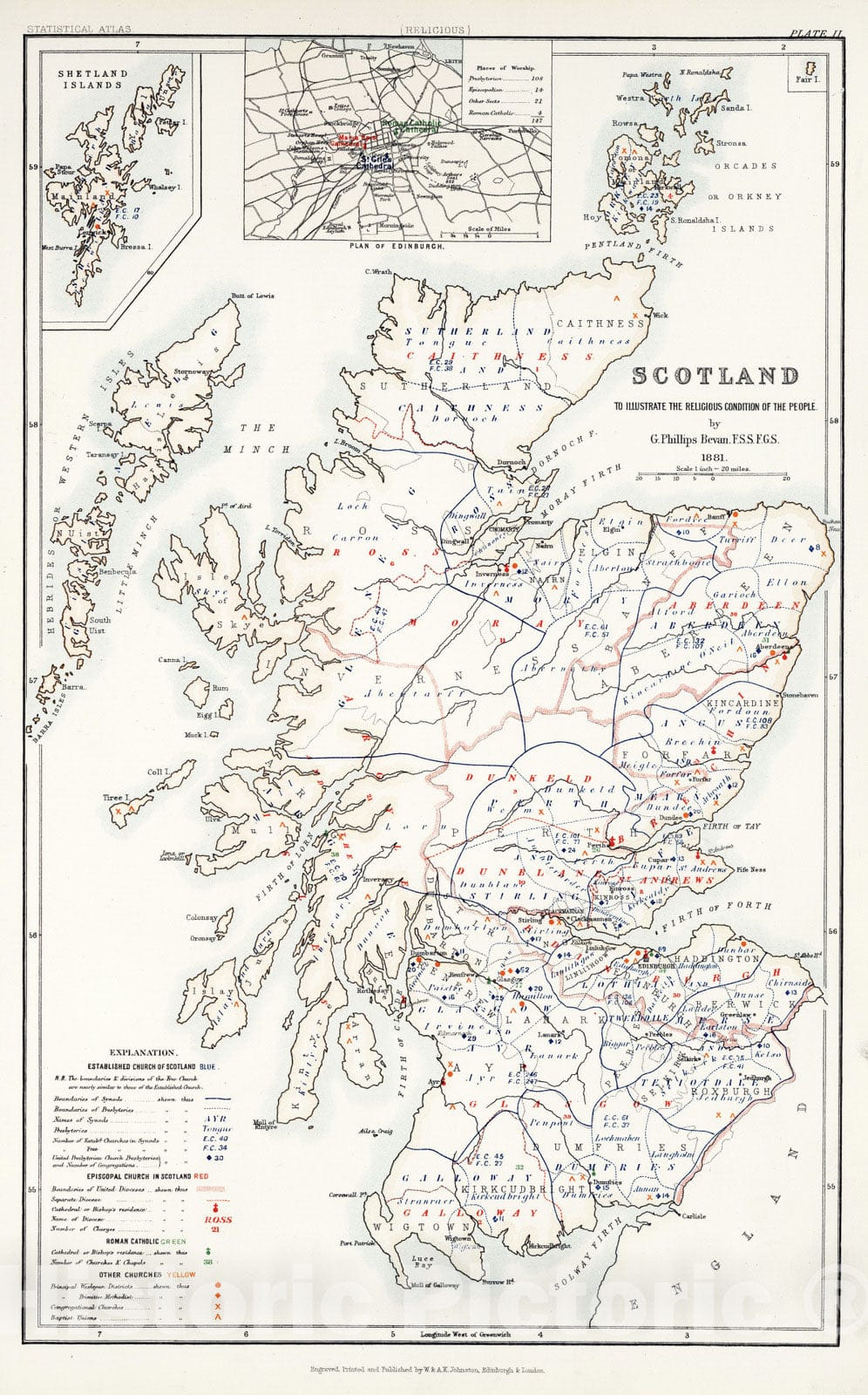 Historic Map : Statistical Atlas - 1881 Scotland to Illustrate the Rel ...