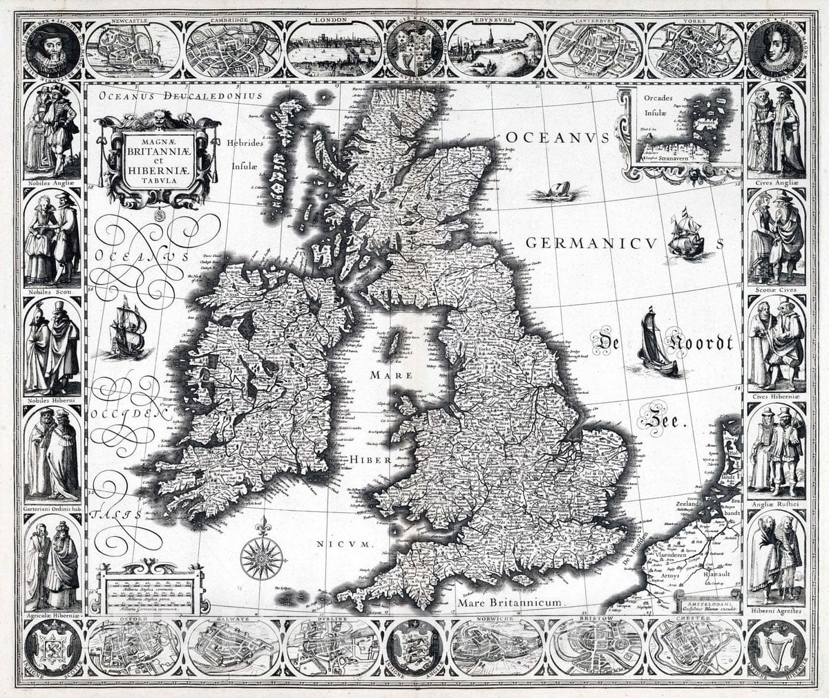 Historic Map : Ireland, Great Britain 1630 Magnae Britanniae et Hibern ...