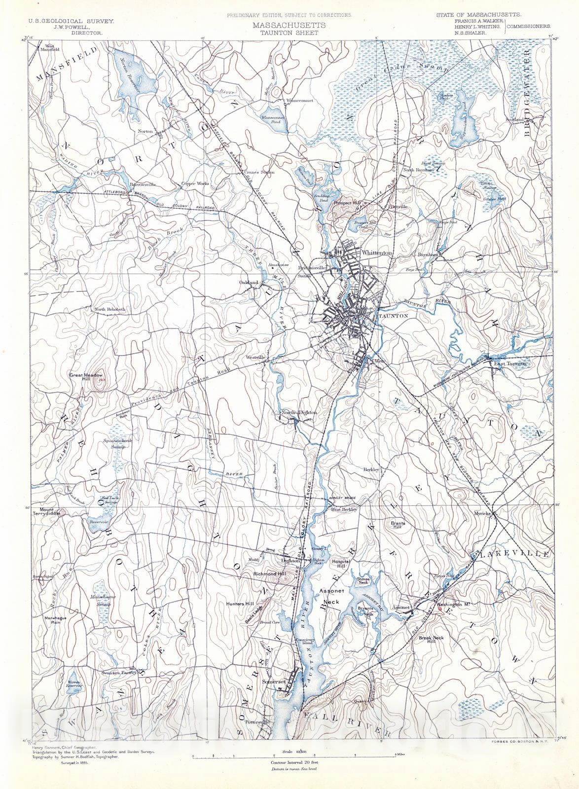 Historic Map : 1890 33. Taunton sheet. - Vintage Wall Art – Historic ...