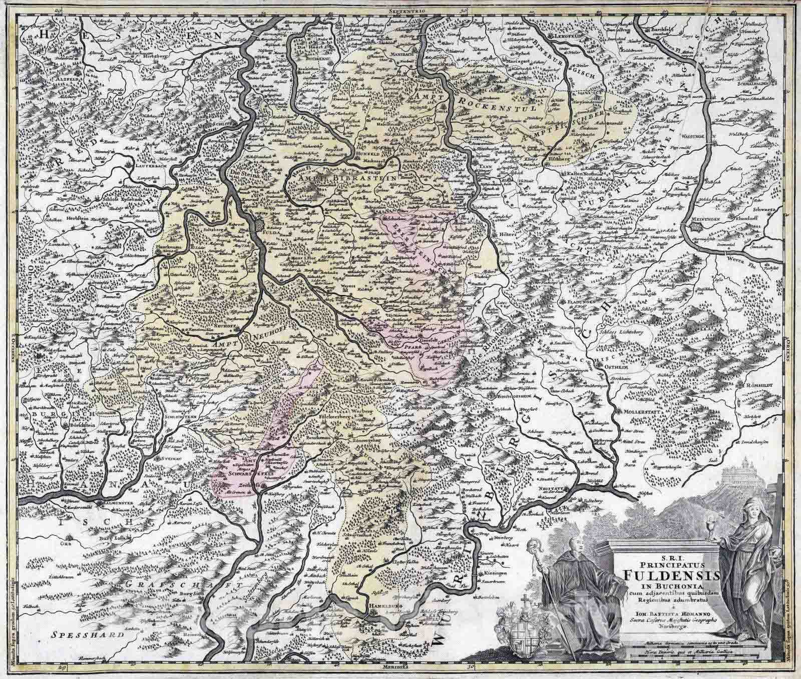 Historic Map : Germany, 1788 Principatus Fuldensis in Buchonia. , Vint ...
