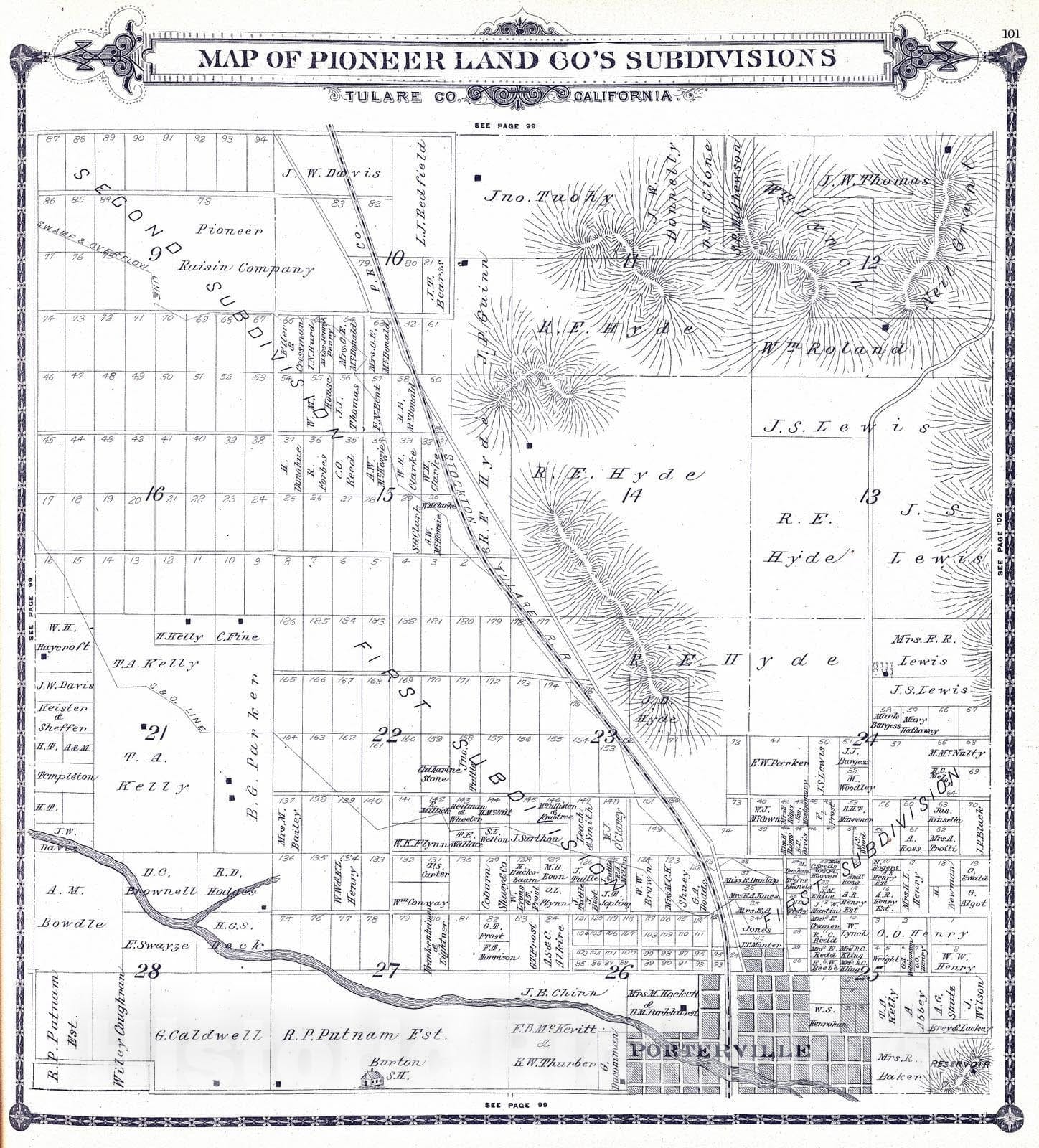 Historic Map : 1892 Pioneer Land Co. subdivisions. - Vintage Wall Art ...