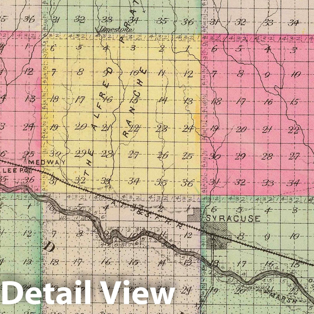 Historic Wall Map : 1887 Hamilton Co, Kansas. - Vintage Wall Art ...