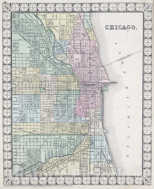 Historic Map : National Atlas - 1874 Chicago. - Vintage Wall Art ...