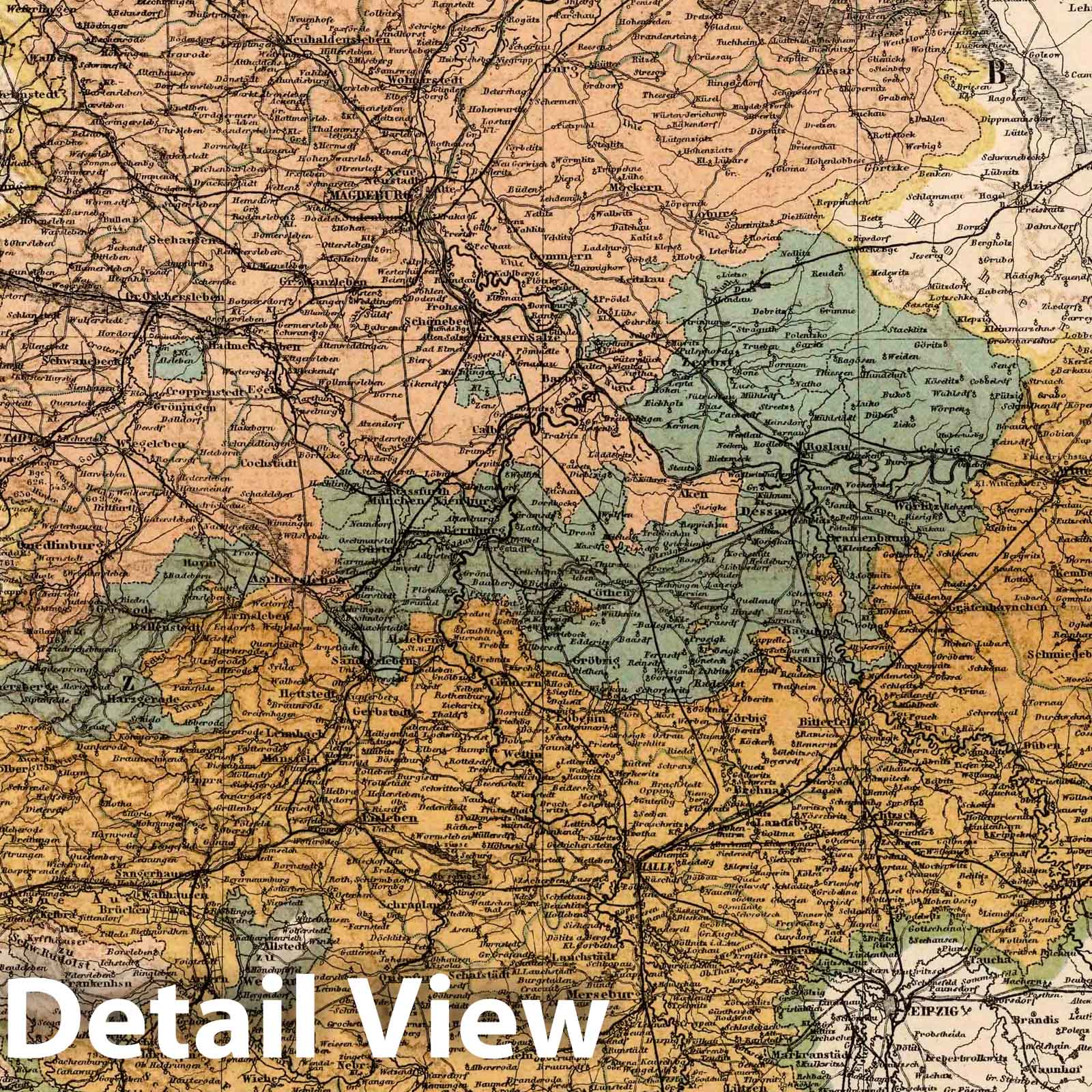 Historic Map : 1886 Saxony, Germany. - Vintage Wall Art - Historic Pictoric