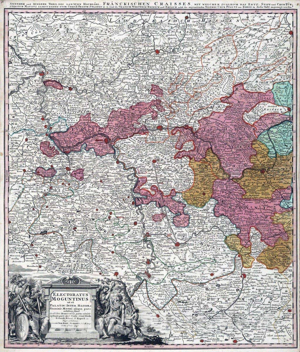 Historic Map : Germany, 1788 Electoratus Moguntinus. , Vintage Wall Ar ...