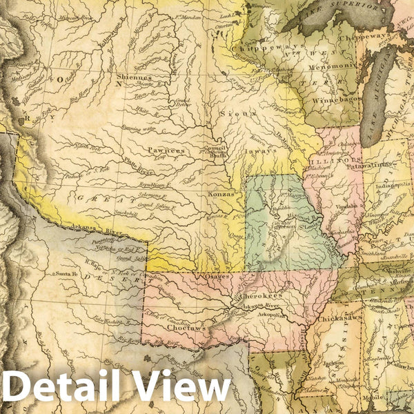 Historic Map : 1822 United States. - Vintage Wall Art - Historic Pictoric