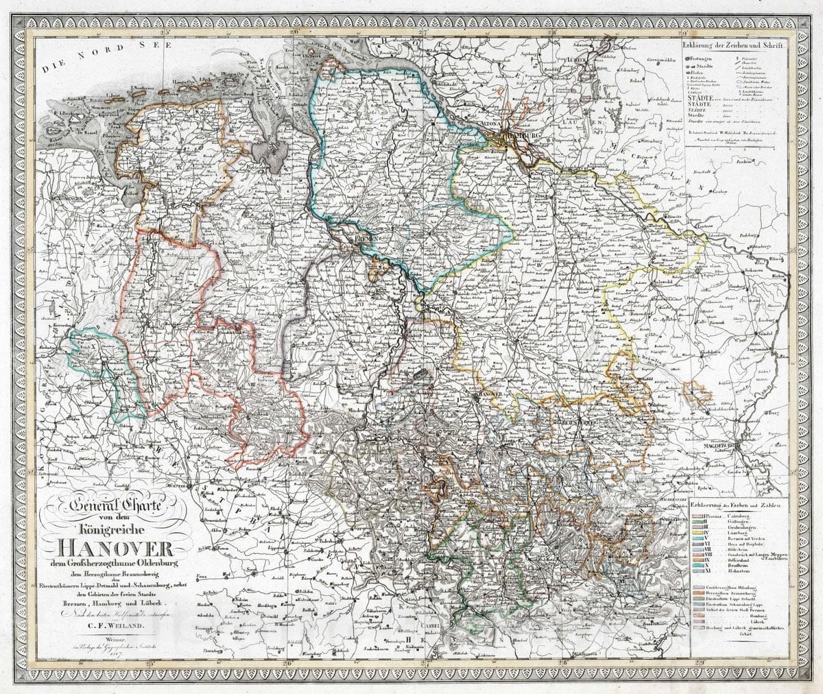 Historic Map : 1817 X. Kingdom of Hanover. - Vintage Wall Art ...
