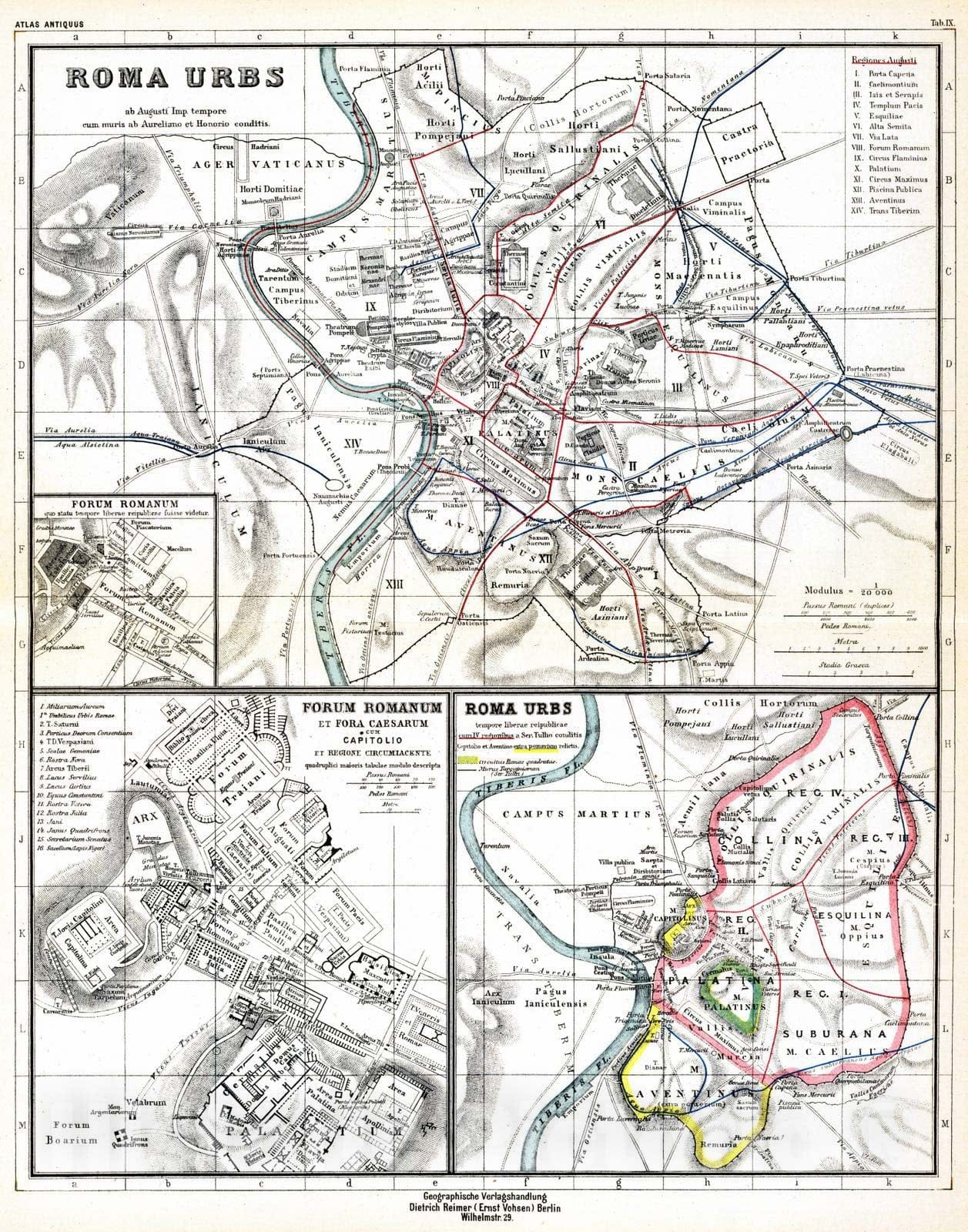 Historic Map : Italy , Rome (Italy), 1903 Roma urbs. , Vintage Wall Ar ...