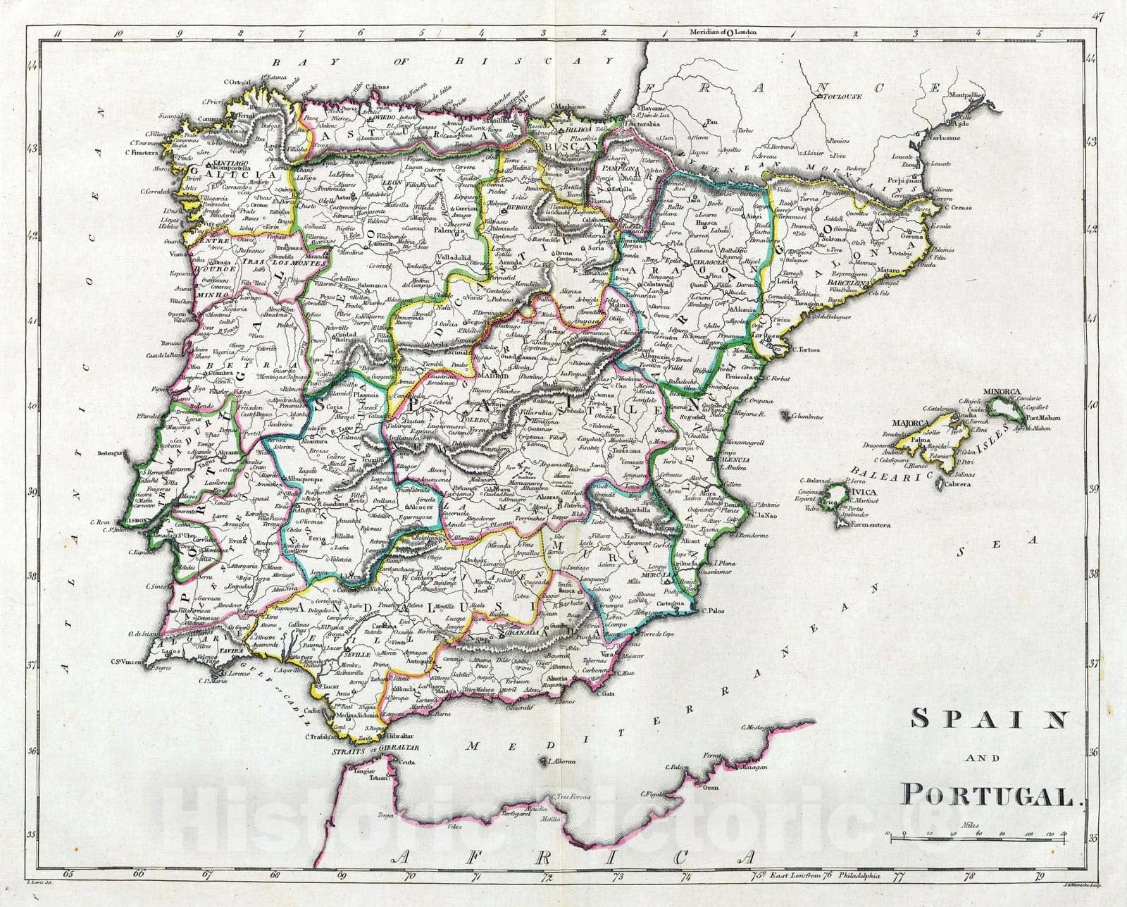 Historic Map : 1814 Spain and Portugal. v2 - Vintage Wall Art ...