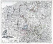 Historic Map : Germany, 1875 Hannover, Brunswick, Oldenburg and Hanses ...