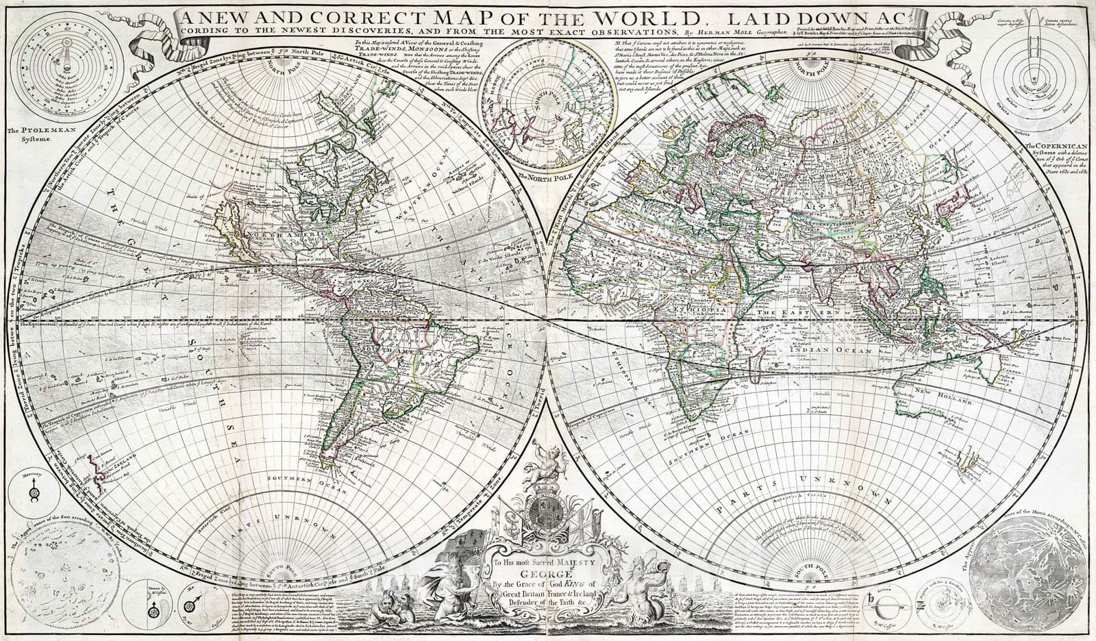 Black And White Vintage World Map