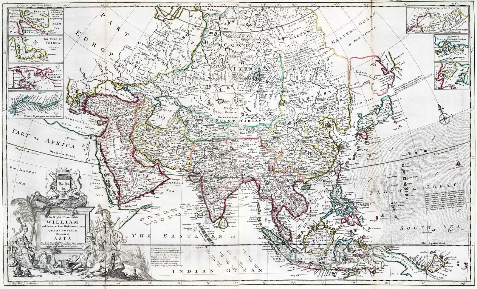 Historic Wall Map : 1732 Asia. - Vintage Wall Art – Historic Pictoric