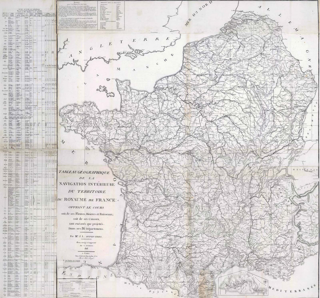 Historic Map : France, , Europe 1816 Composite: No. 1-2: Tableau geogr ...